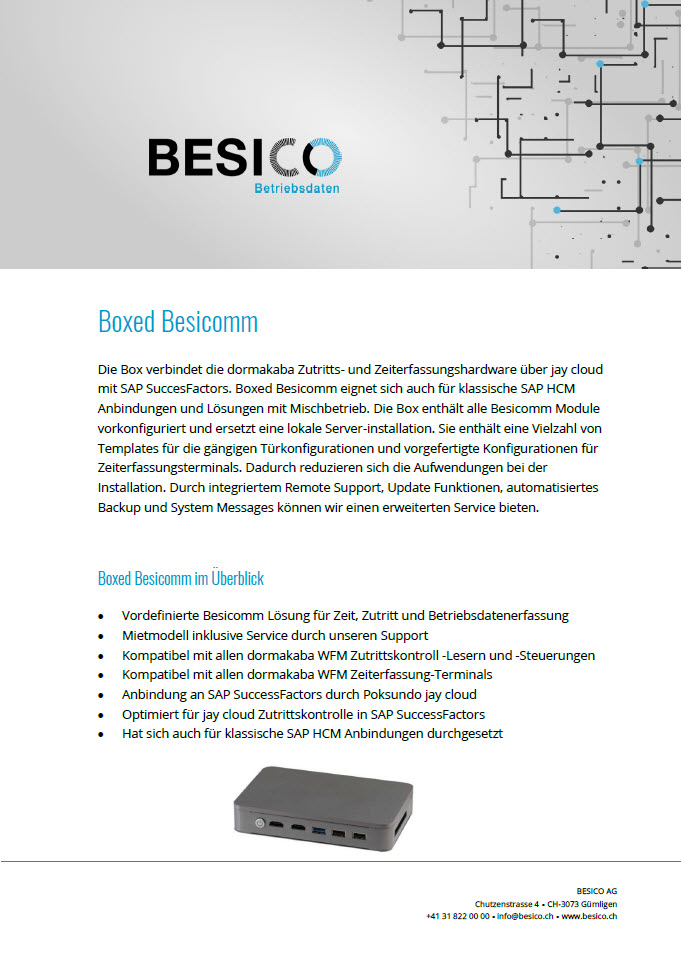 Besico AG, Boxed Besicomm